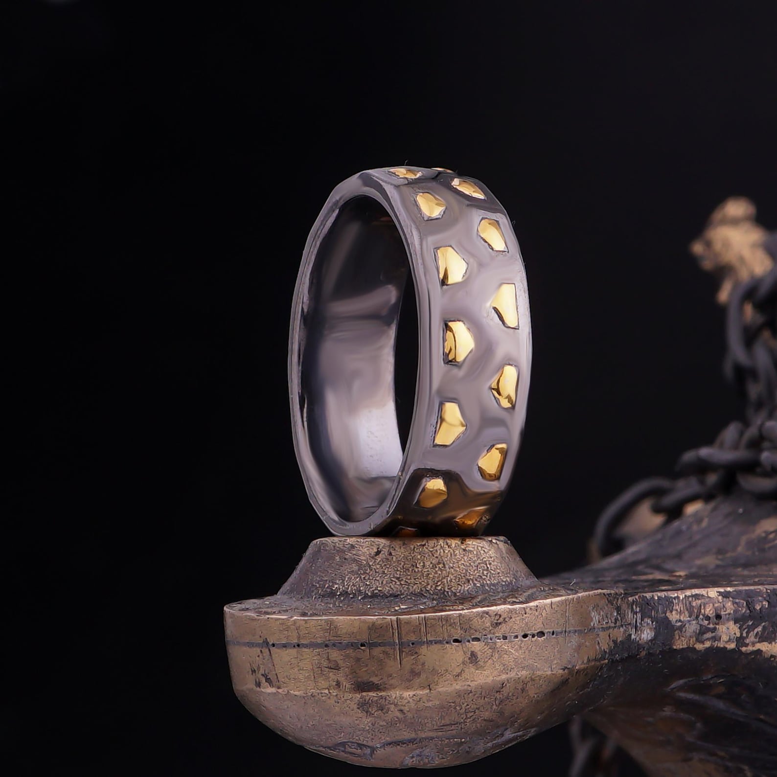Dwarven Ring Sterling Silver, Mens Dwarf Ring, Unique Wedding Band ...