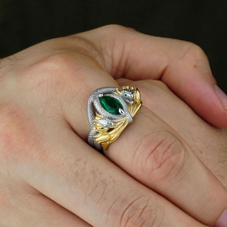 Ring of Barahir Sterling Silver, Handmade King Elessar Ring, 925 Silver ...