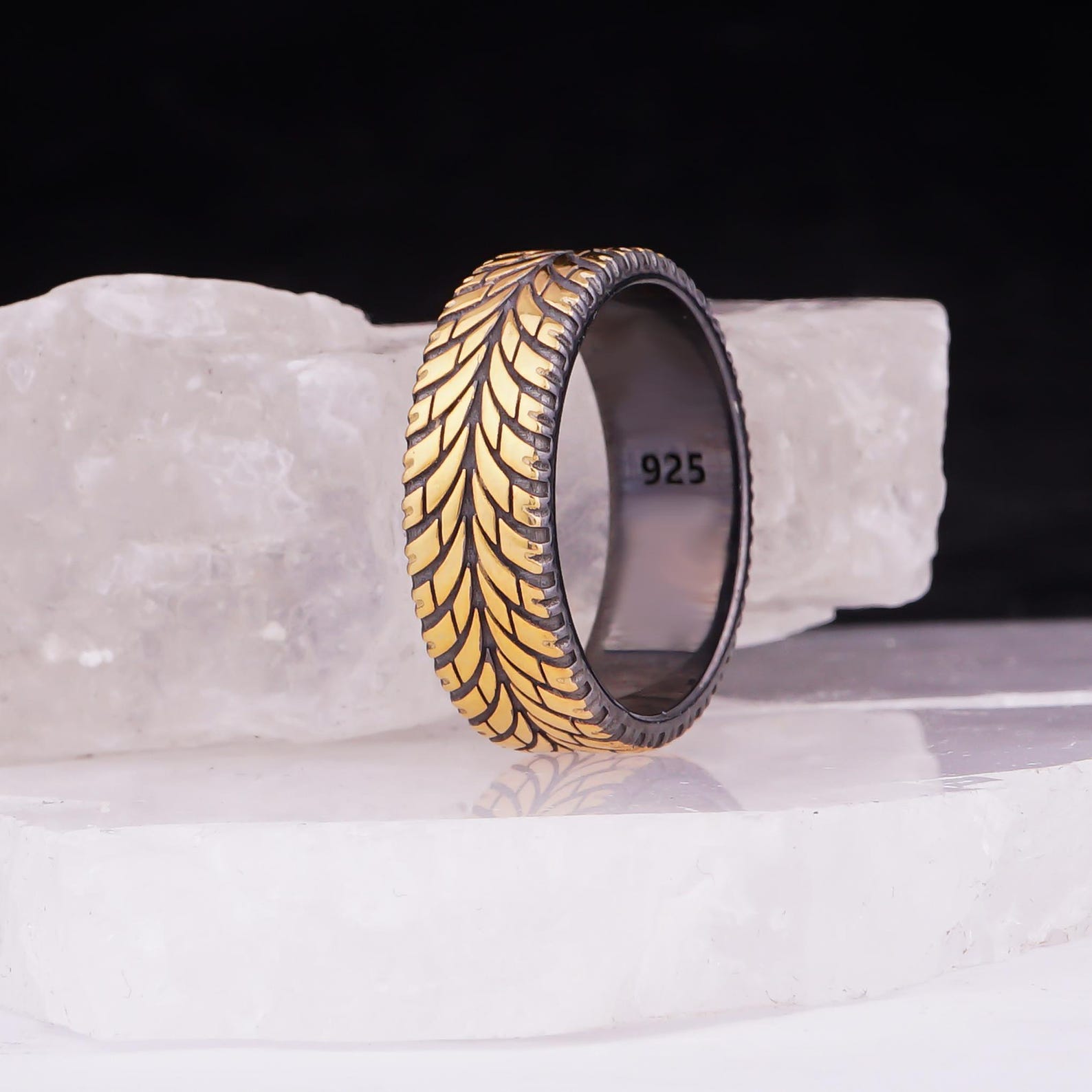 Car Tire Wedding Band Sterling Silver, Car Tire Ring for Men, Unique ...