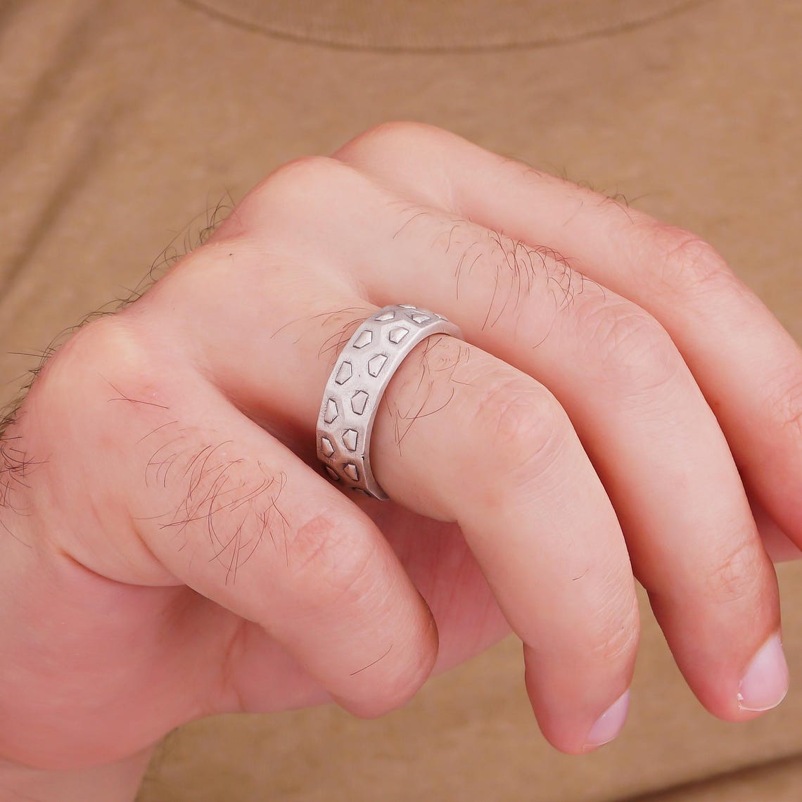 Dwarven Ring Sterling Silver, Mens Dwarf Ring, Unique Wedding Band ...