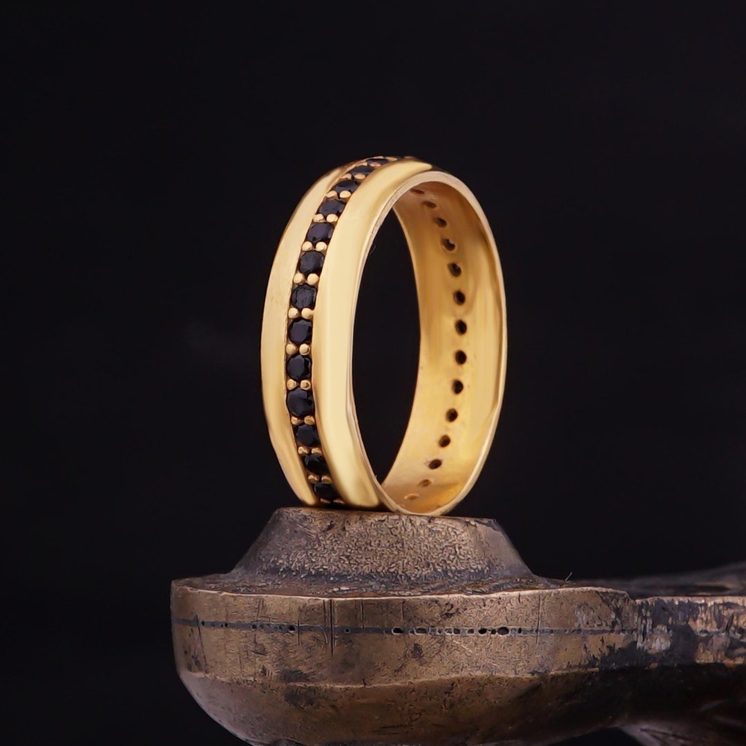 Mens Pave Wedding Band, Custom Mens Engagement Ring, Choose Metal ...