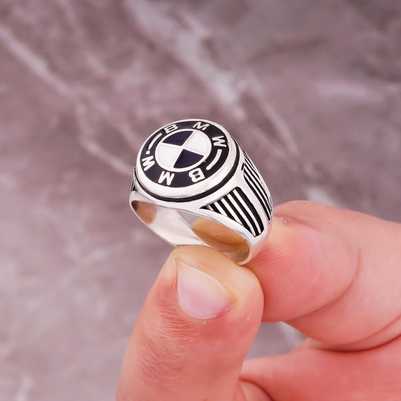 BMW Ring for Men, Chic BMW Jewelry, Sterling Silver Car Ring, German ...