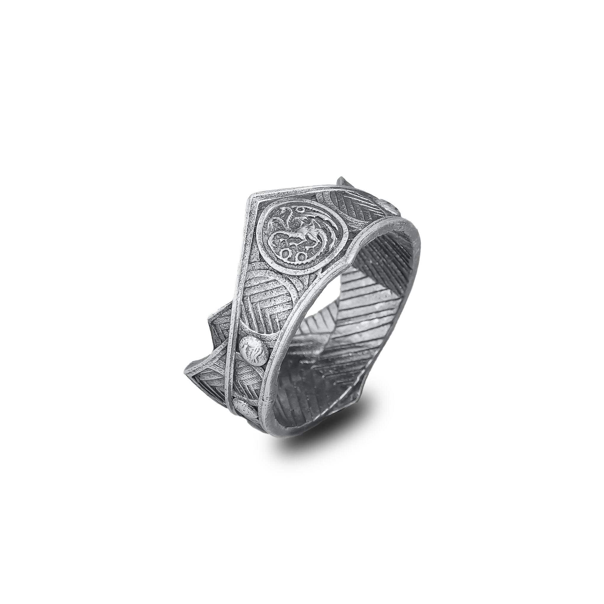 House of Targaryen Ring Sterling Silver, Rhaenyra Crown Ring, House of ...