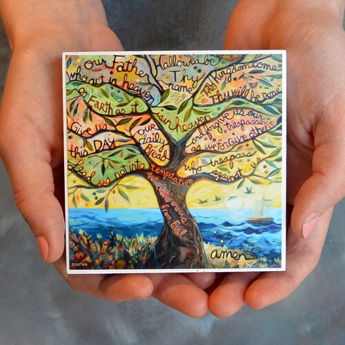 Our Father the Lord's Prayer Painted Prayer in Olive - Etsy