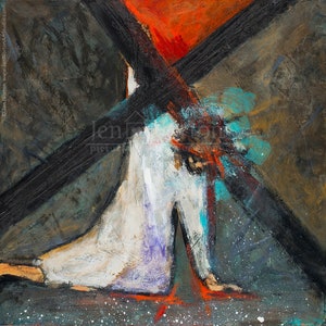 Third Station Jesus Falls for the First Time Art Print | Etsy