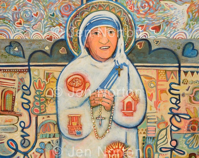 Saint Mother Teresa of Kolkata Art Print, Teresa of Calcutta, Catholic ...