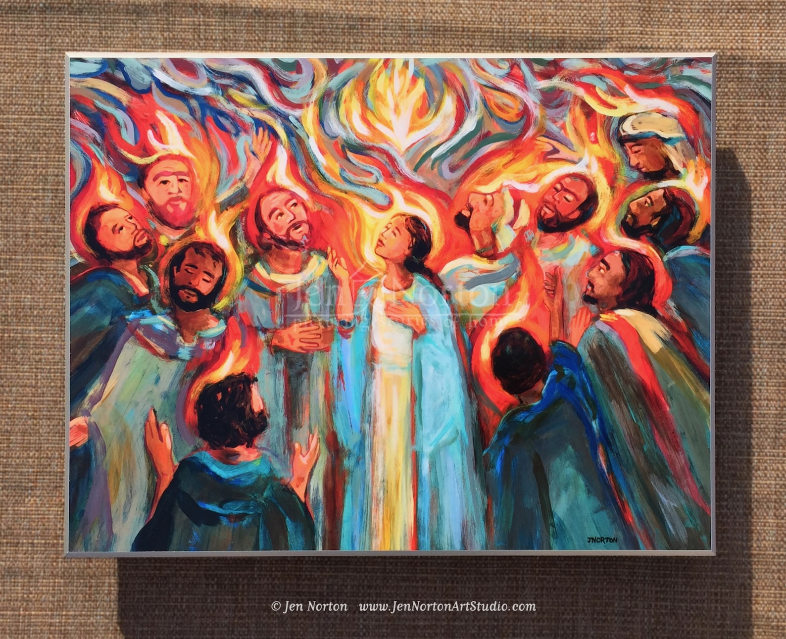 Pentecost Art Plaque Religious Home Decor Mary and the | Etsy