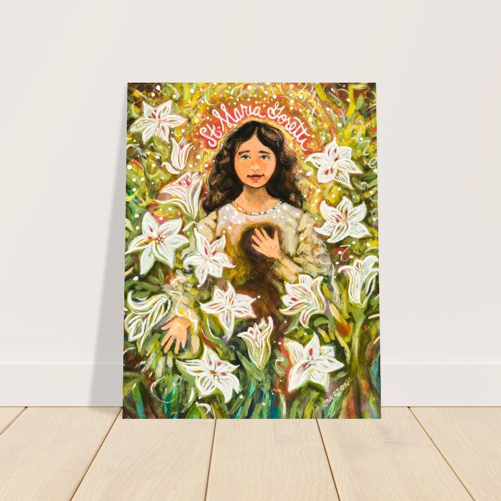 Saint Maria Goretti Poster, Catholic Art Print, Patron of Teen Girls ...