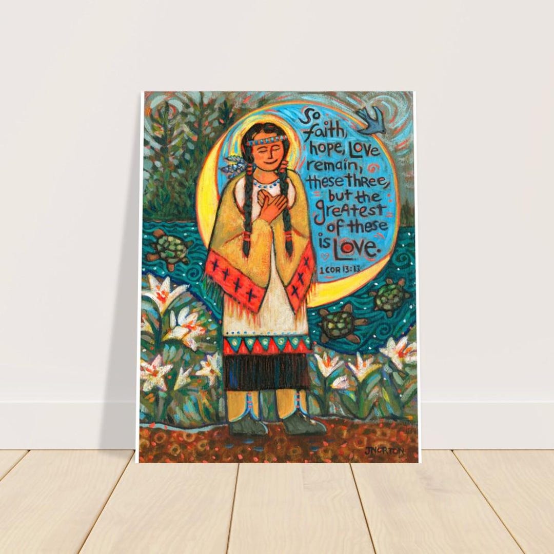 Saint Kateri Tekakwitha Poster, Native American Catholic Saint ...