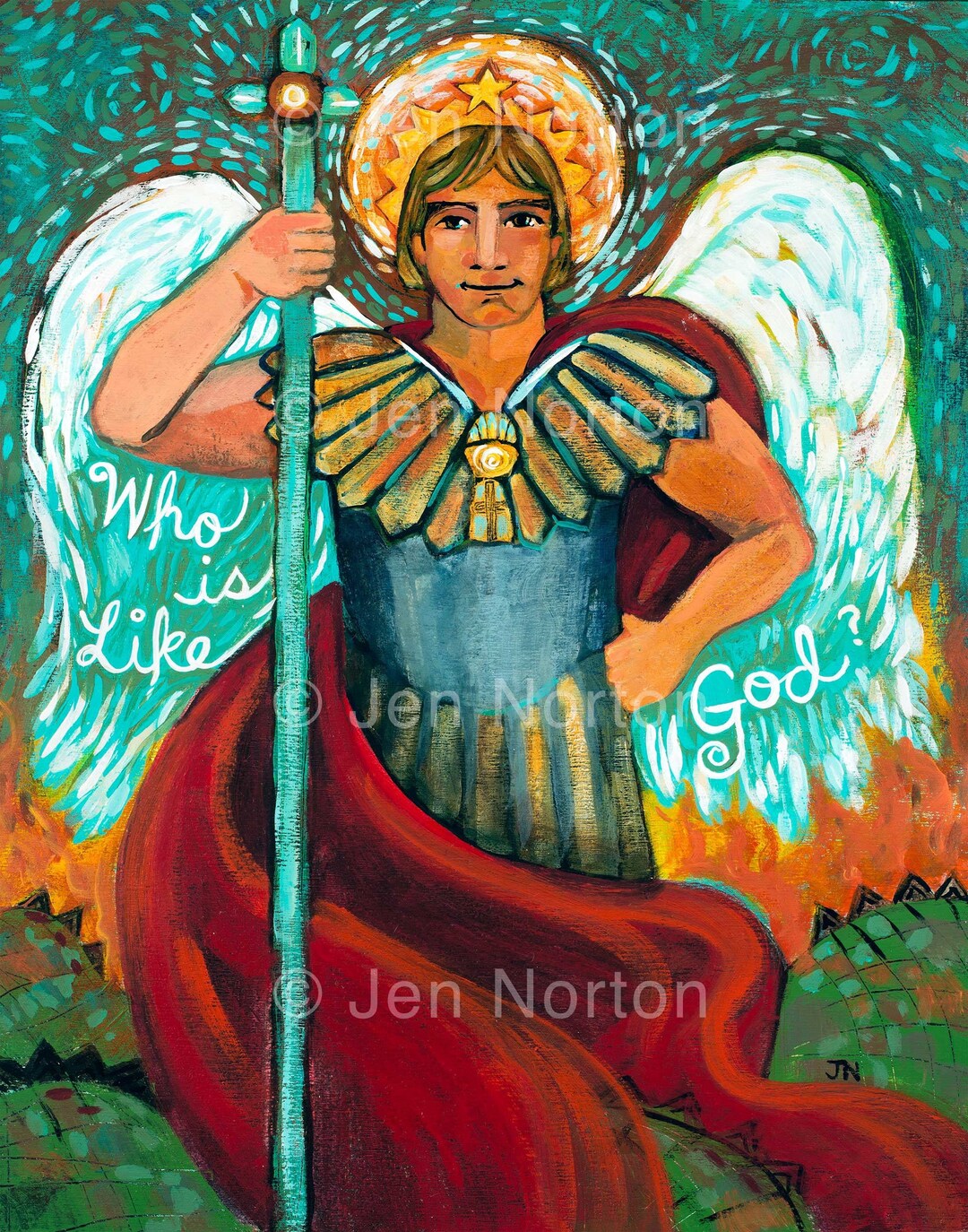 Saint Michael the Archangel, Catholic Biblical Wall Art Print, Guardian ...