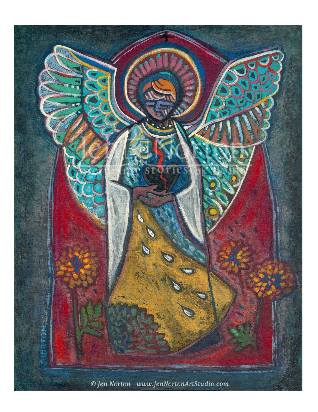 Angel of a Broken Heart Art Print, Remembrance and Grief, Gift of ...