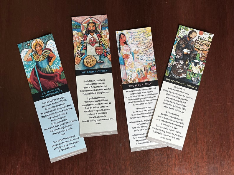Set of 4 Catholic Bookmarks, Printable Digital File, St Francis ...