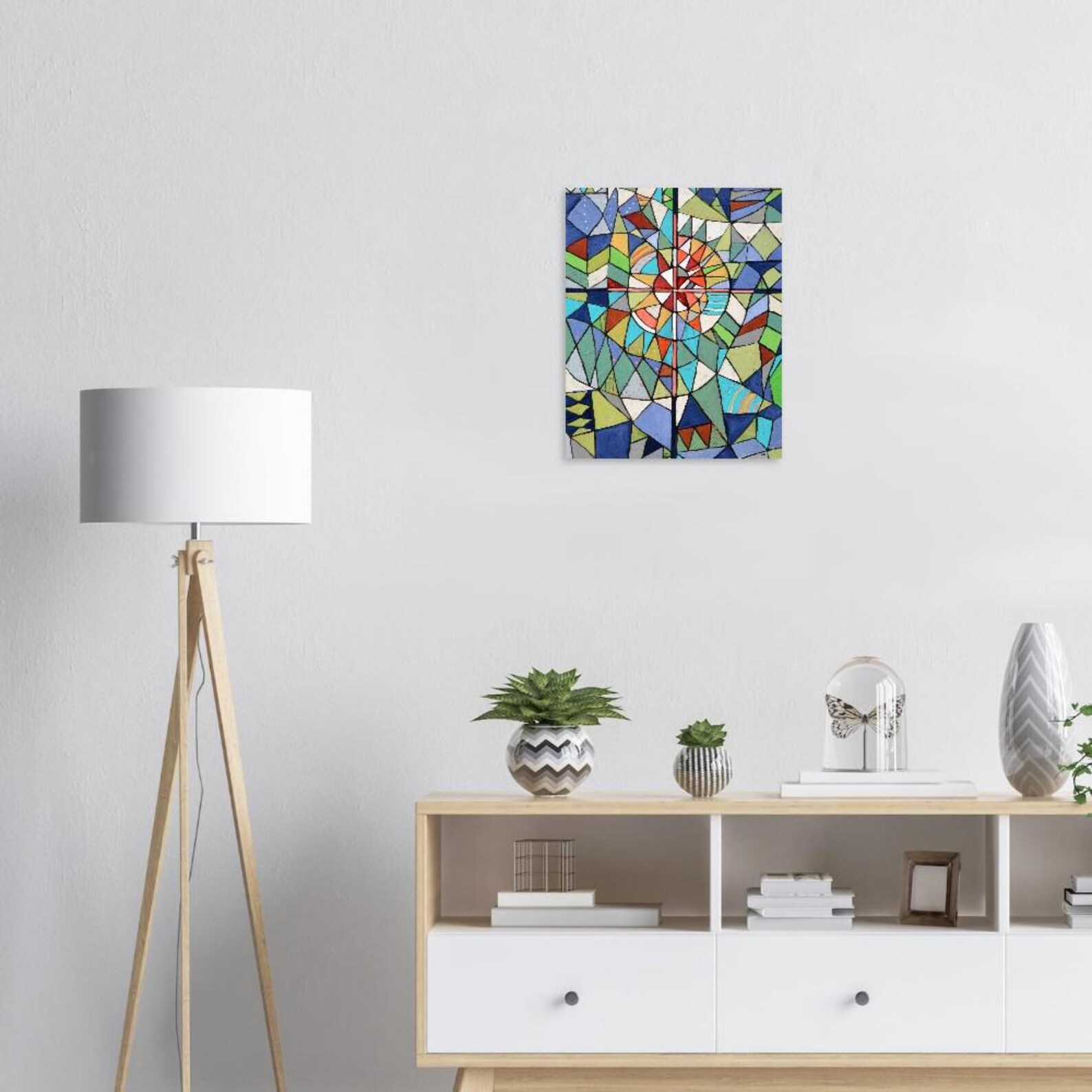 Colorful Geometric Painted Cross, Wall Art Poster, Confirmation Gift ...