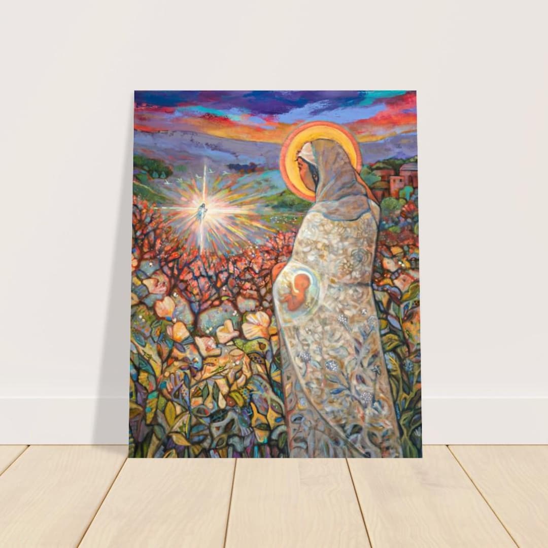 Visitation of Mary and Elizabeth Catholic Poster, Blessed Mother ...