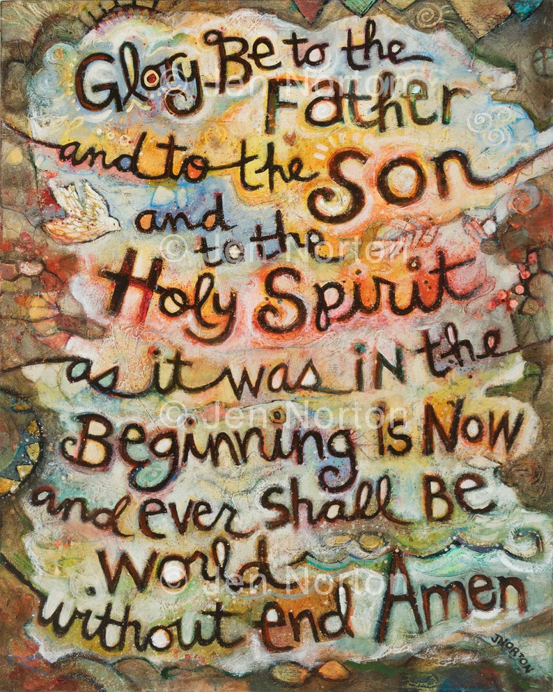 The Glory Be Painted Prayer Rosary Prayer World Without End | Etsy