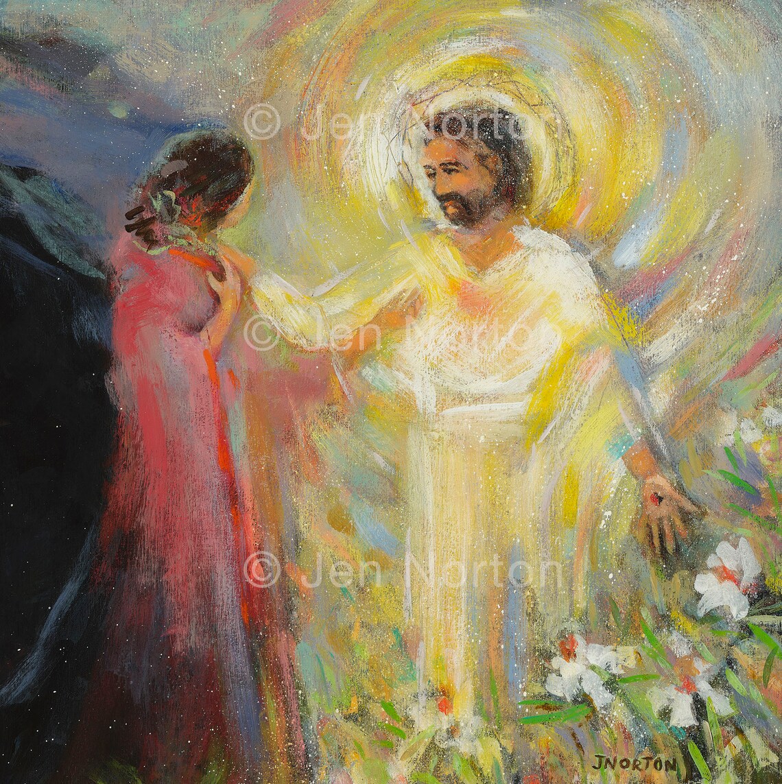 Mary Magdalene Meets Jesus Easter Morning Risen Christ - Etsy