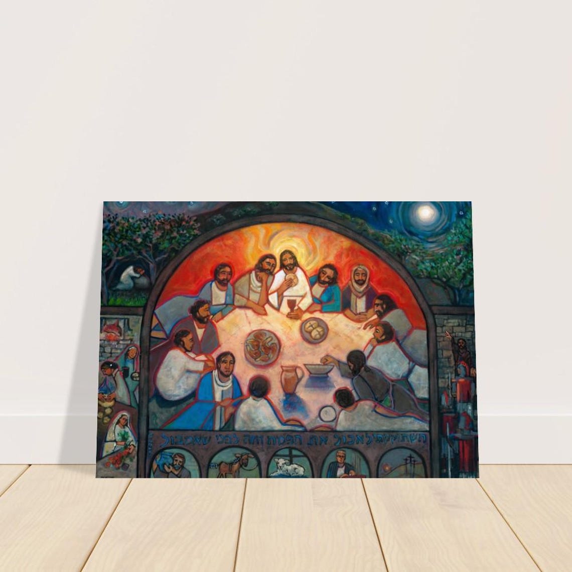 Last Supper Poster, Jesus and Disciples, Passover Illustration ...