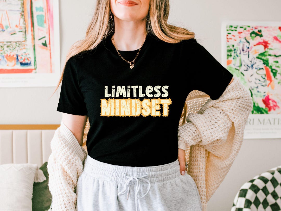 Motivational Quote Shirt Inspirational Gym Tee Positive Vibes Unisex Tee Limitless Mindset ...