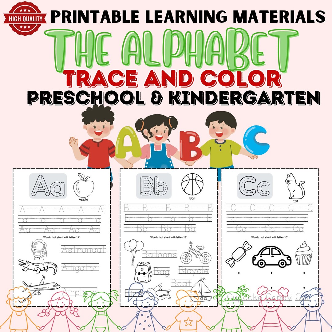 ABC Worksheet Tracing and Coloring - Etsy