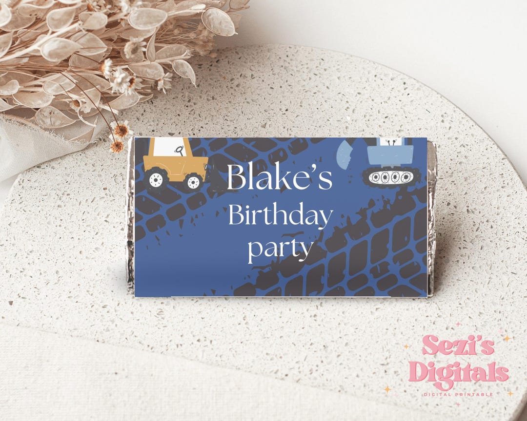 EDITABLE Digger Chocolate Bar Wrapper DIGITAL FILE - Etsy