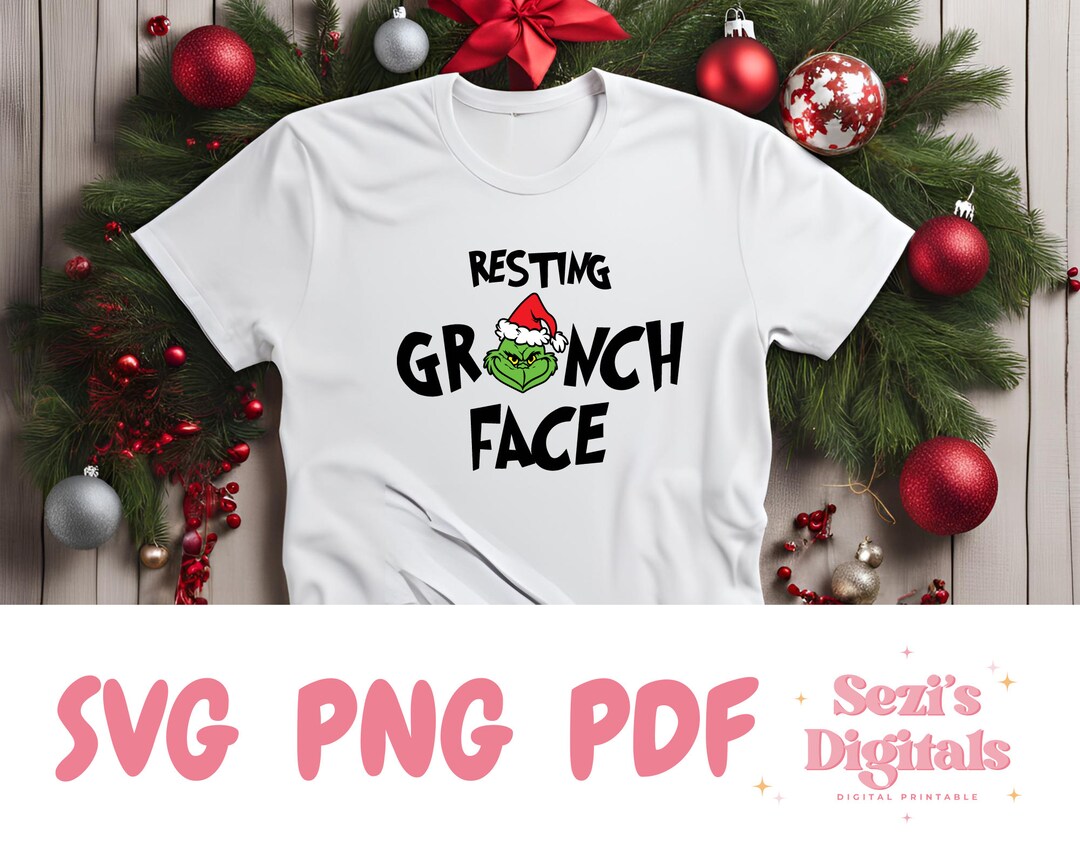 Grinch Resting Grinch Face Svg File for Cricut, Png and Pdf for Cricut ...