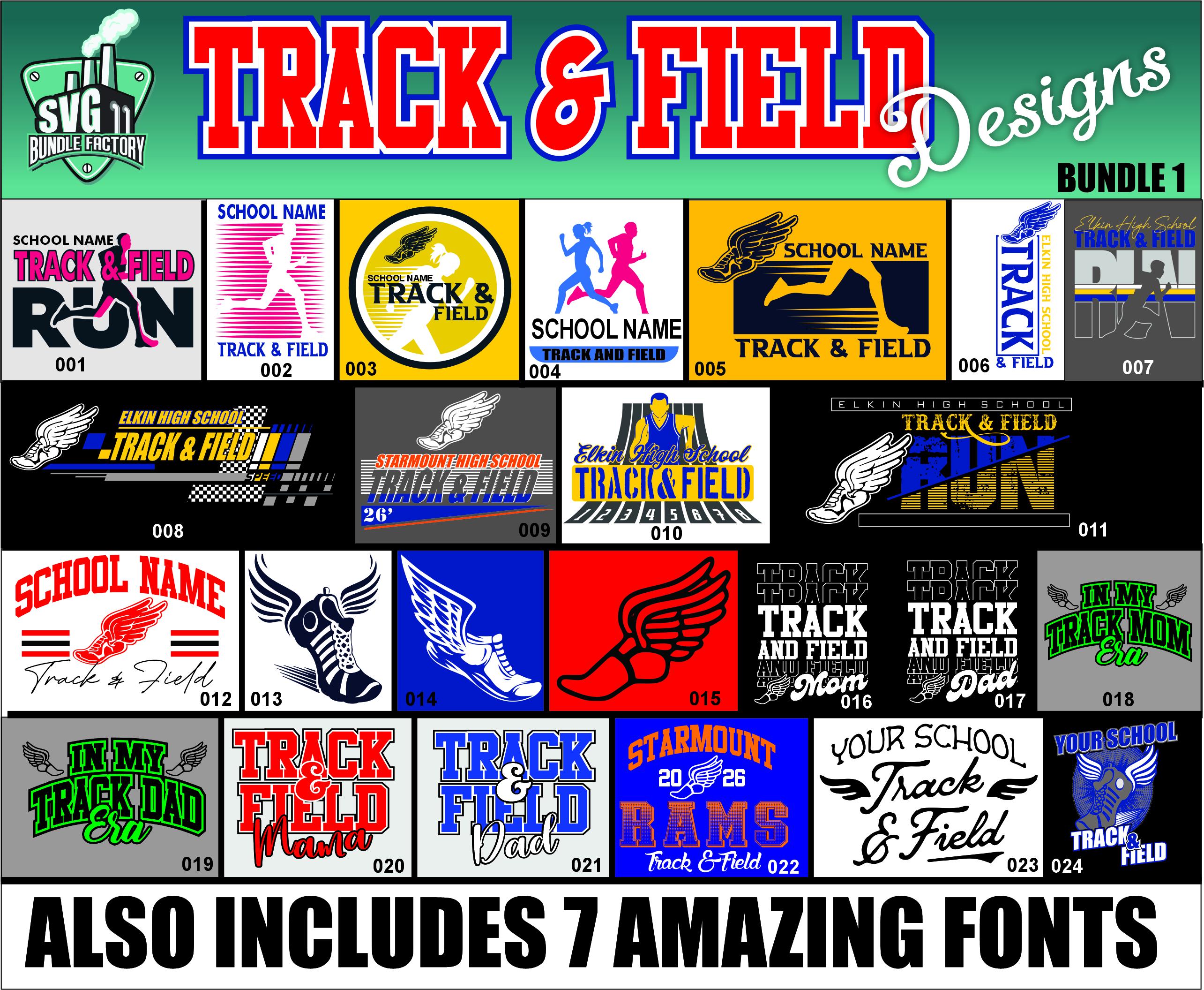 Track and Field Designs Bundle, School Sports SVG (digital Download) - Etsy