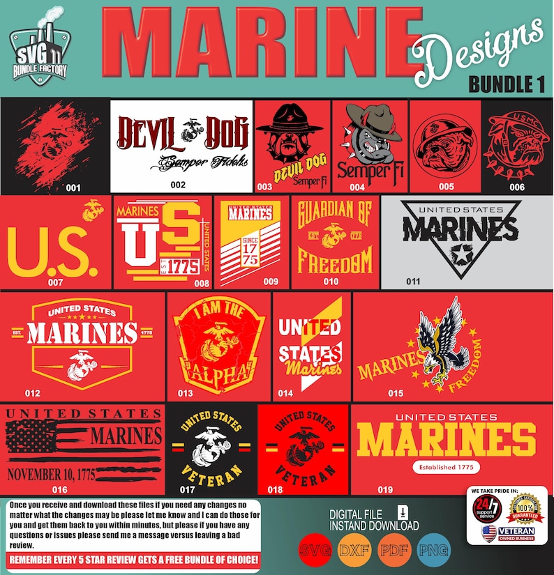 Marine Corps Bundle Design, Military, FUBAR, Jar Head Design, Eagle and ...