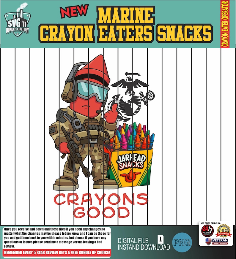 Marine Crayon Eater Veteran Design Bundle (svg, Png, Pdf, Dxf) - Etsy
