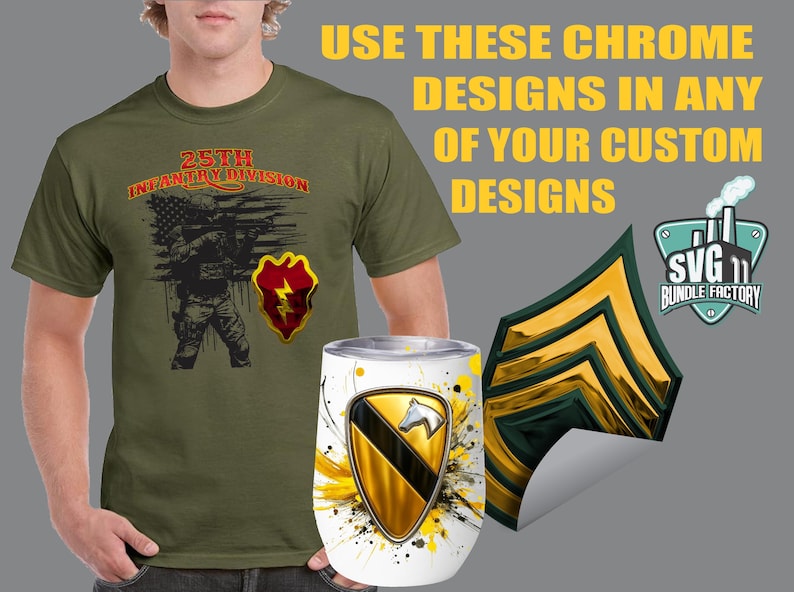 Army Chrome Ranks Badges Emblems, Airborne, Ranger SVG PNG PDF (digital ...