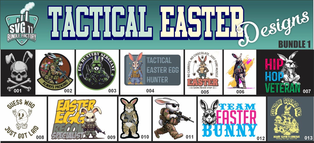 Tactical Military Easter Designs, SVG Cricut Bundle - Etsy