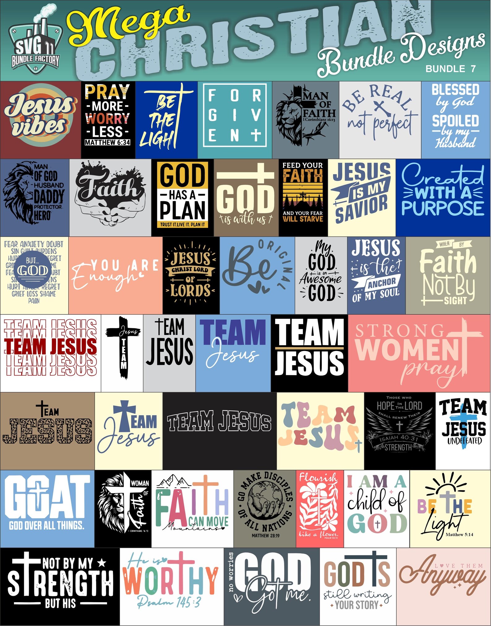 Christian Faith Designs Bundle, Jesus, Bible, SVG, Cricut - Etsy