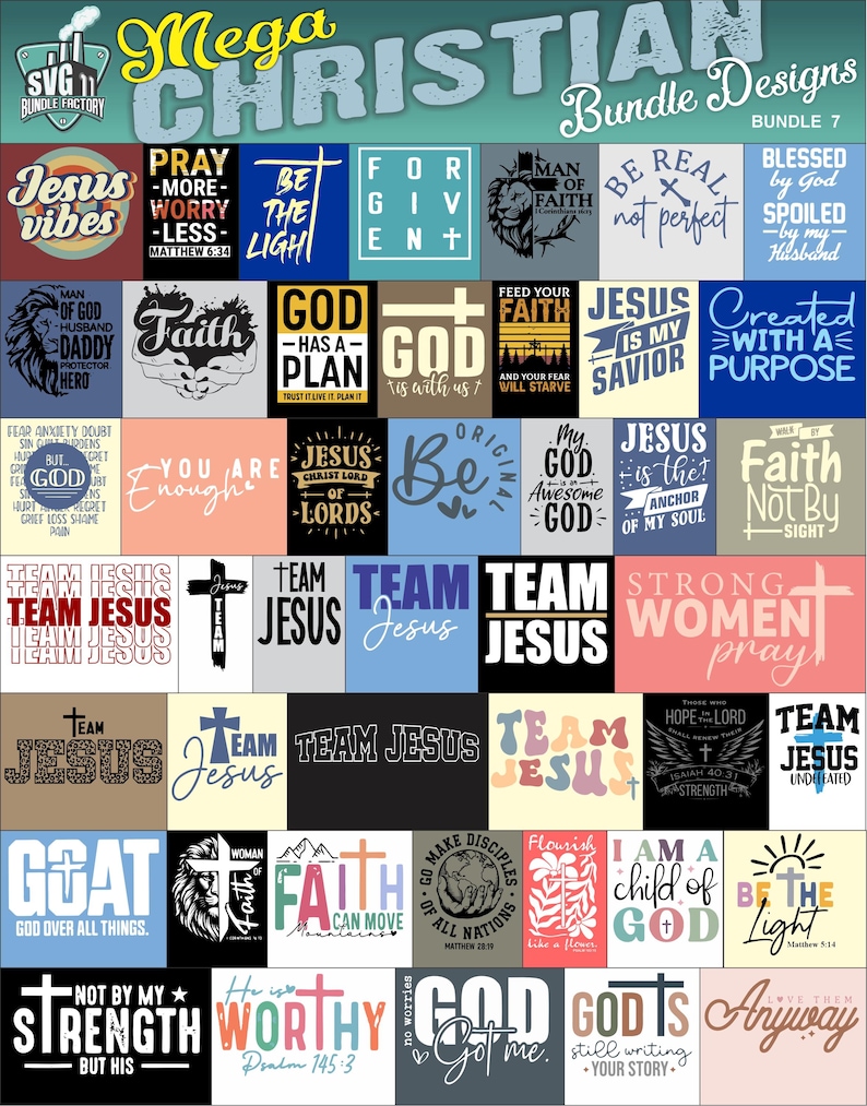 Christian Faith Designs Bundle, Jesus, Bible, SVG, Cricut - Etsy