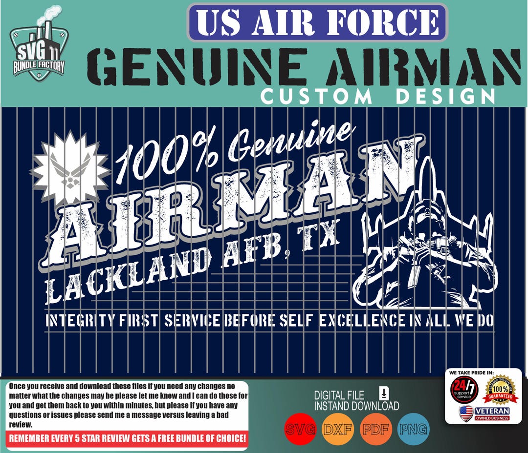 Air Force Genuine Airman Design, Military Veteran Distressed NEW Design ...
