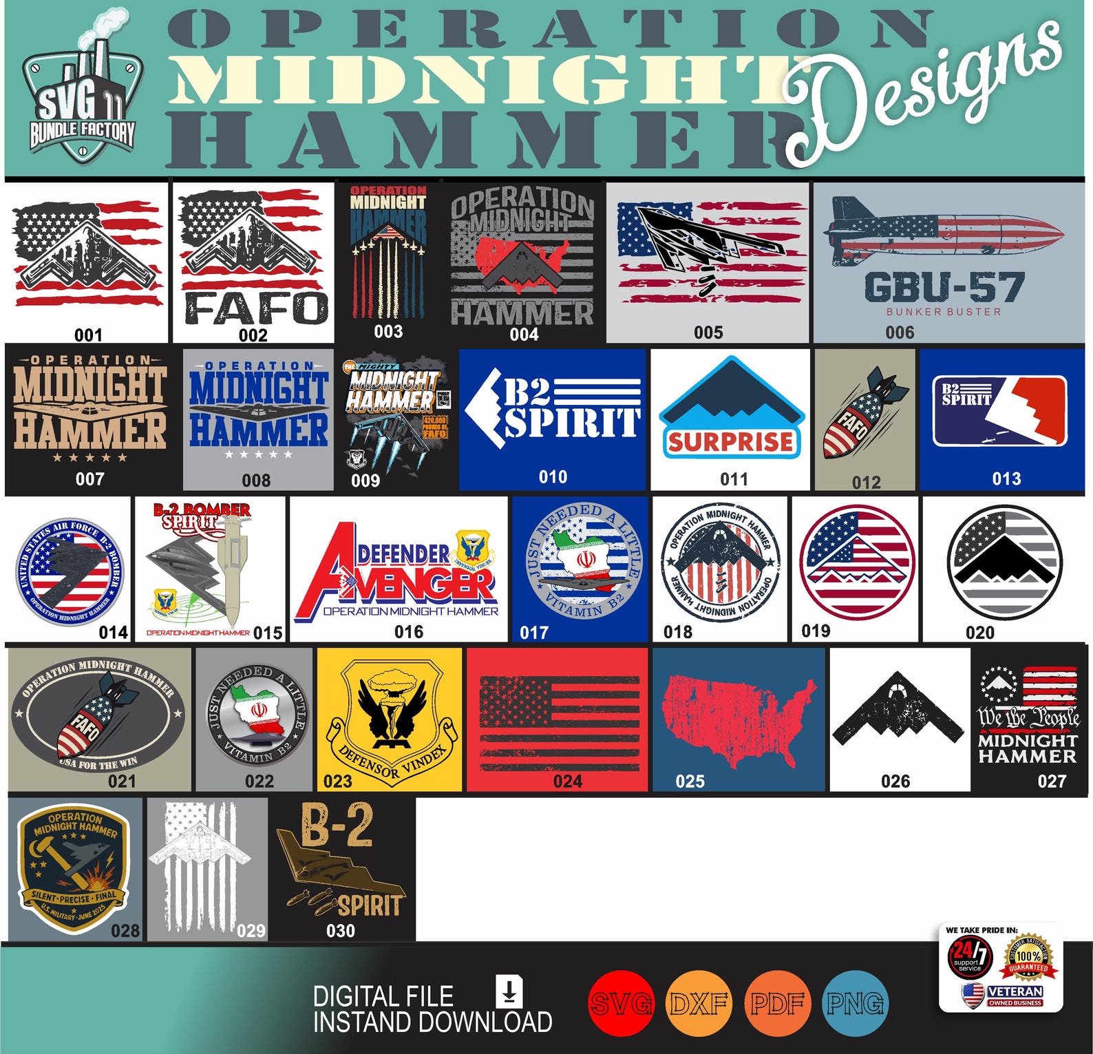 Operation Midnight Hammer Designs、Patriot Military Bundle（デジタルファイル ...