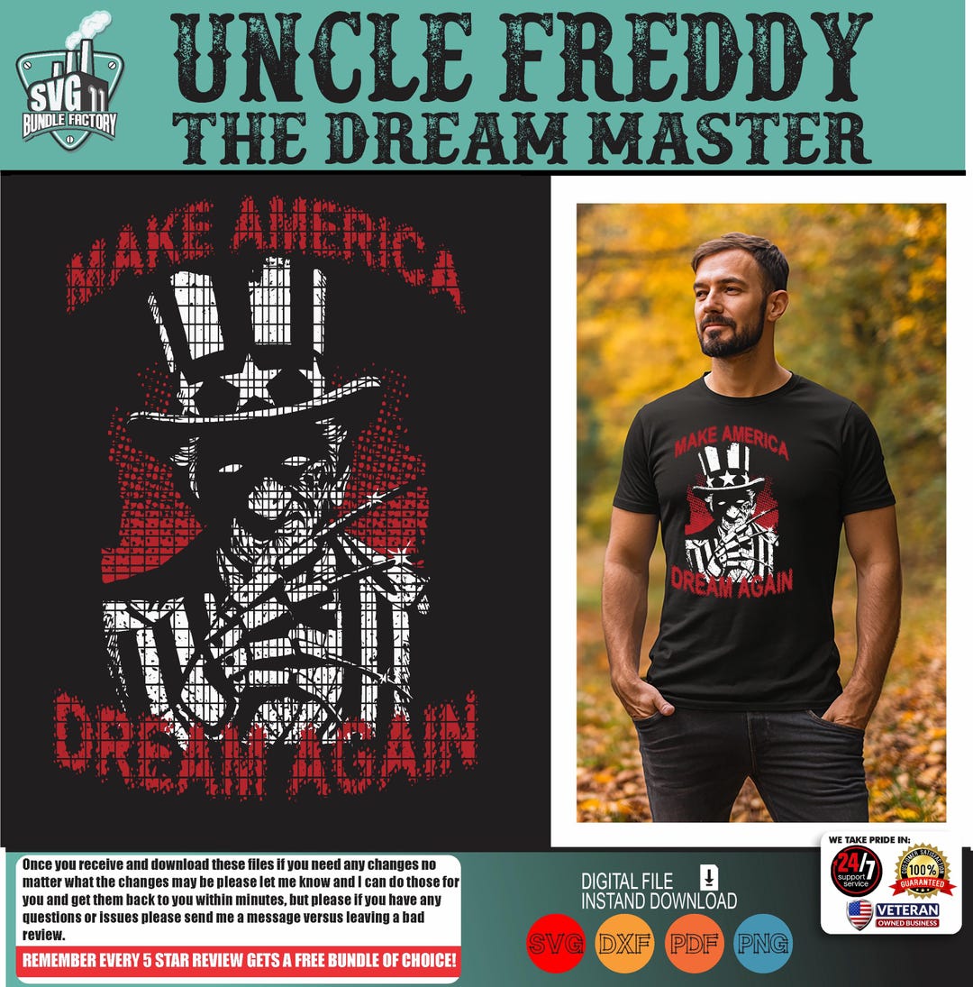 Uncle Freddy Halloween Design, Horror Dream Politic (pdf, Png, Dxf, Svg ...