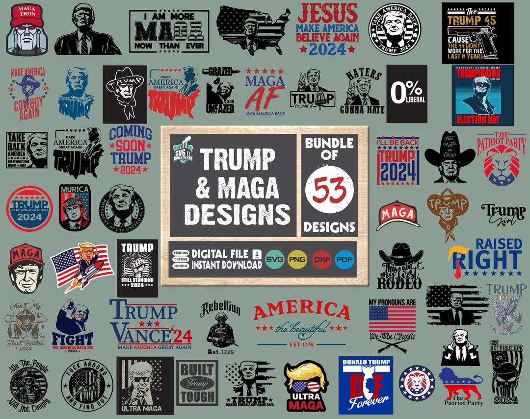 Trump MAGA SVG Designs Bundle, Patriotic Veteran Cricut (digital ...