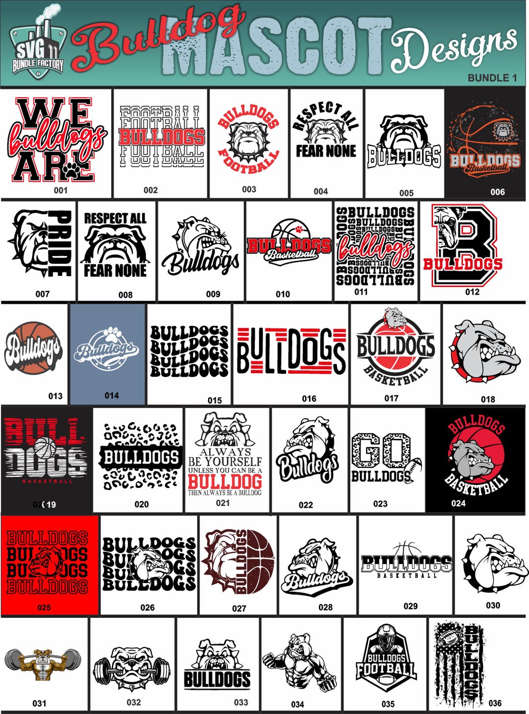 36+ Amazing Bulldog Mascot Designs Bundle, School Sports, Football ...