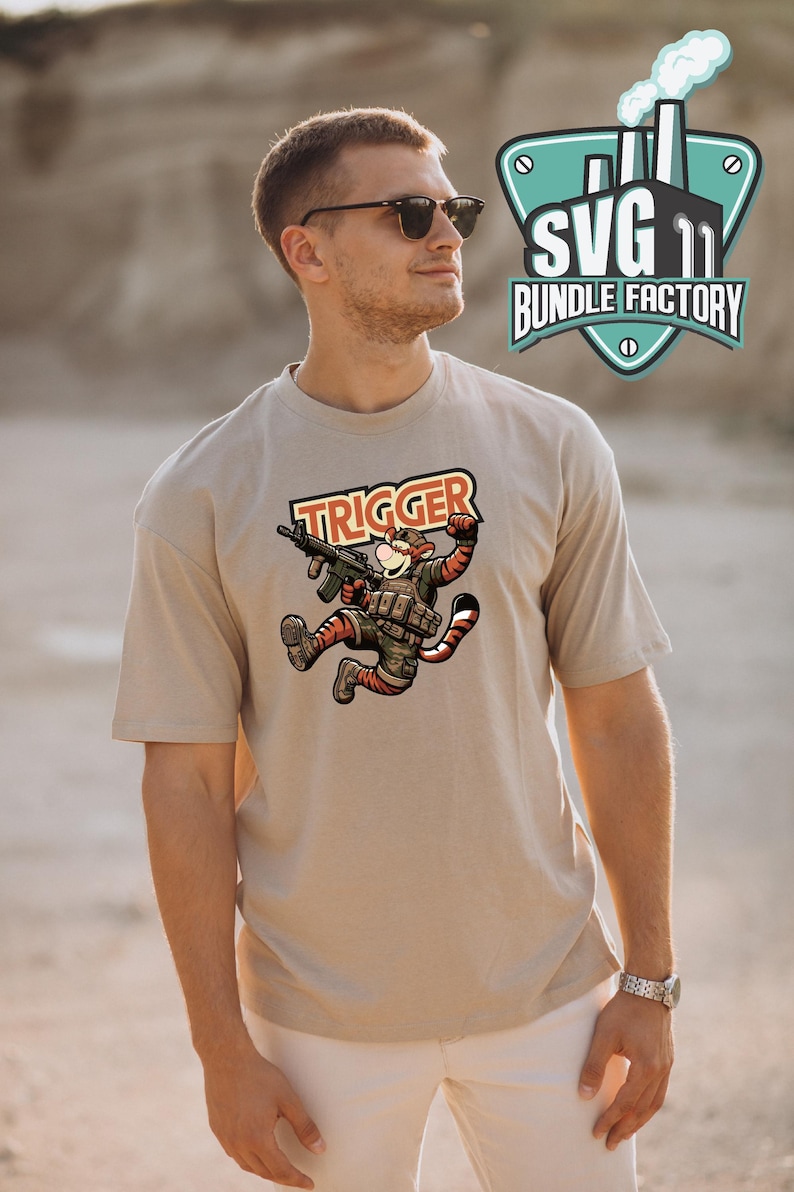 Tactical Trigger the Tigger Design, Military Trained, July 4th, Gun ...