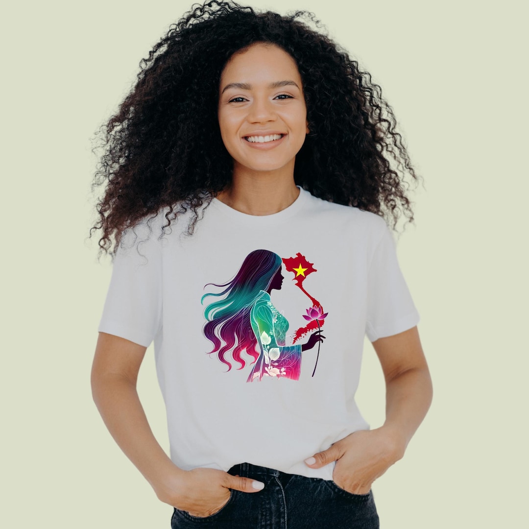 Ao Dai Shirt Vietnam Tee Unique Graphic Tee Beautiful Lotus Tee Best ...