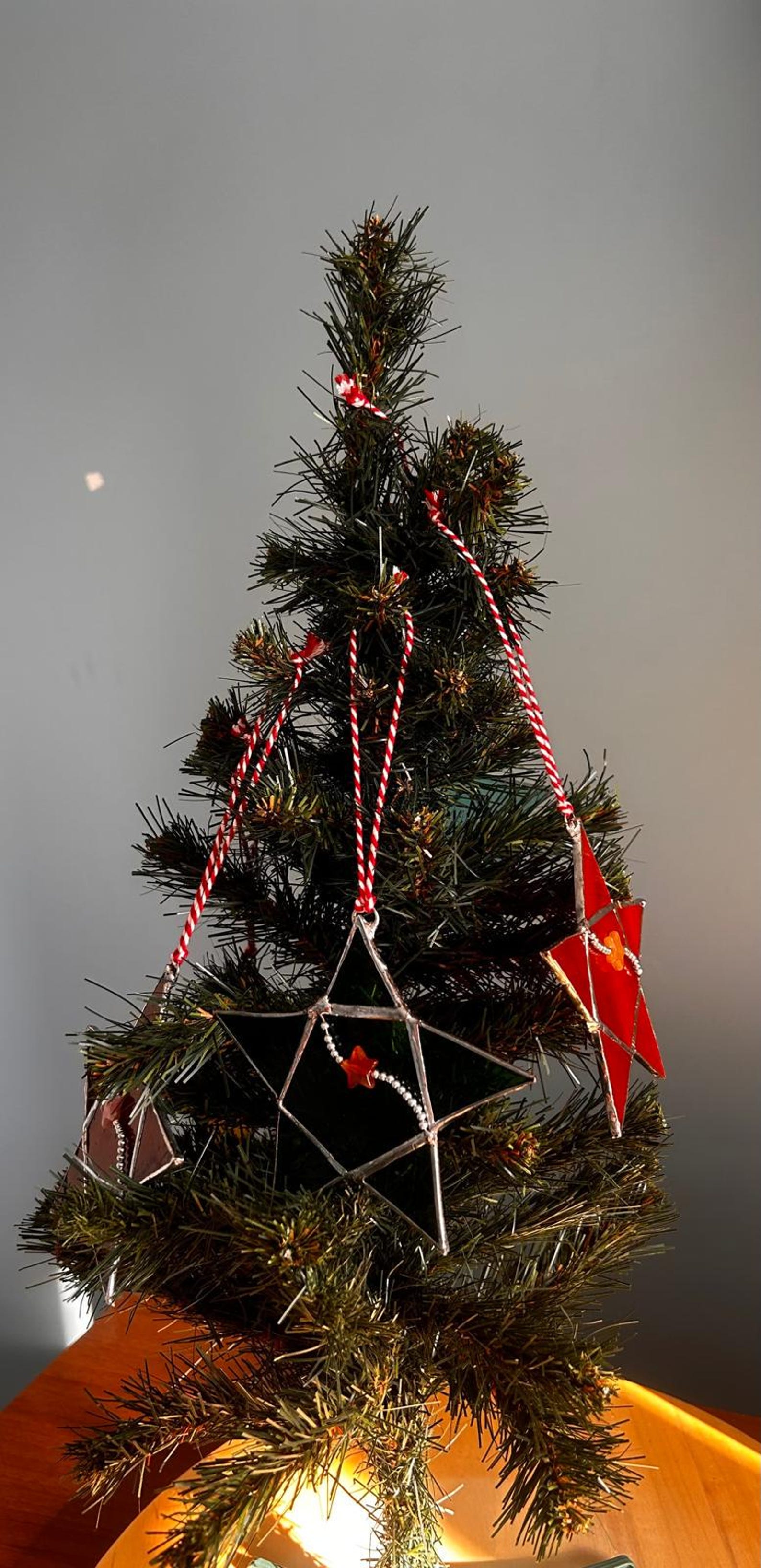 Stained Glass Star Set - 5-piece Shimmering Christmas Tree Ornaments - Etsy