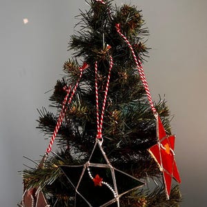 Stained Glass Star Set - 5-piece Shimmering Christmas Tree Ornaments - Etsy