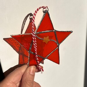 Stained Glass Star Set - 5-piece Shimmering Christmas Tree Ornaments - Etsy