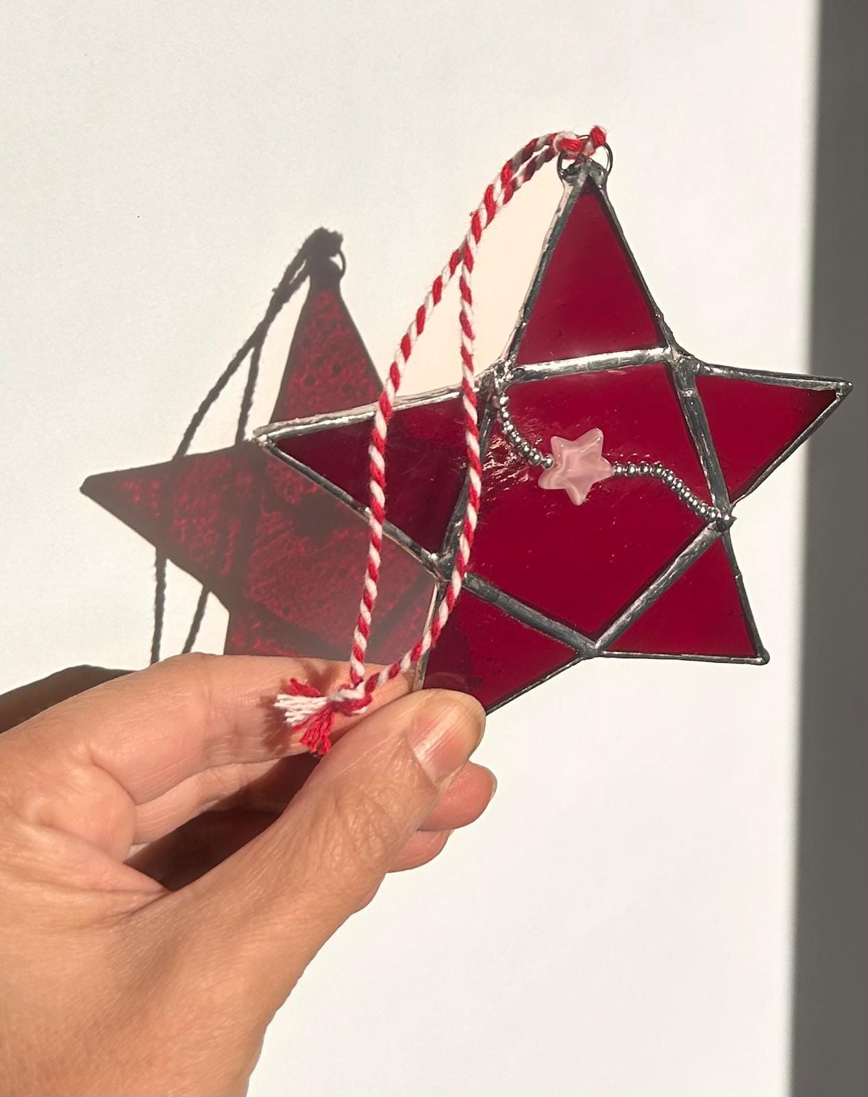 Stained Glass Star Set - 5-piece Shimmering Christmas Tree Ornaments - Etsy
