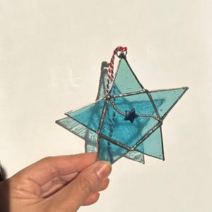 Stained Glass Star Set - 5-piece Shimmering Christmas Tree Ornaments - Etsy
