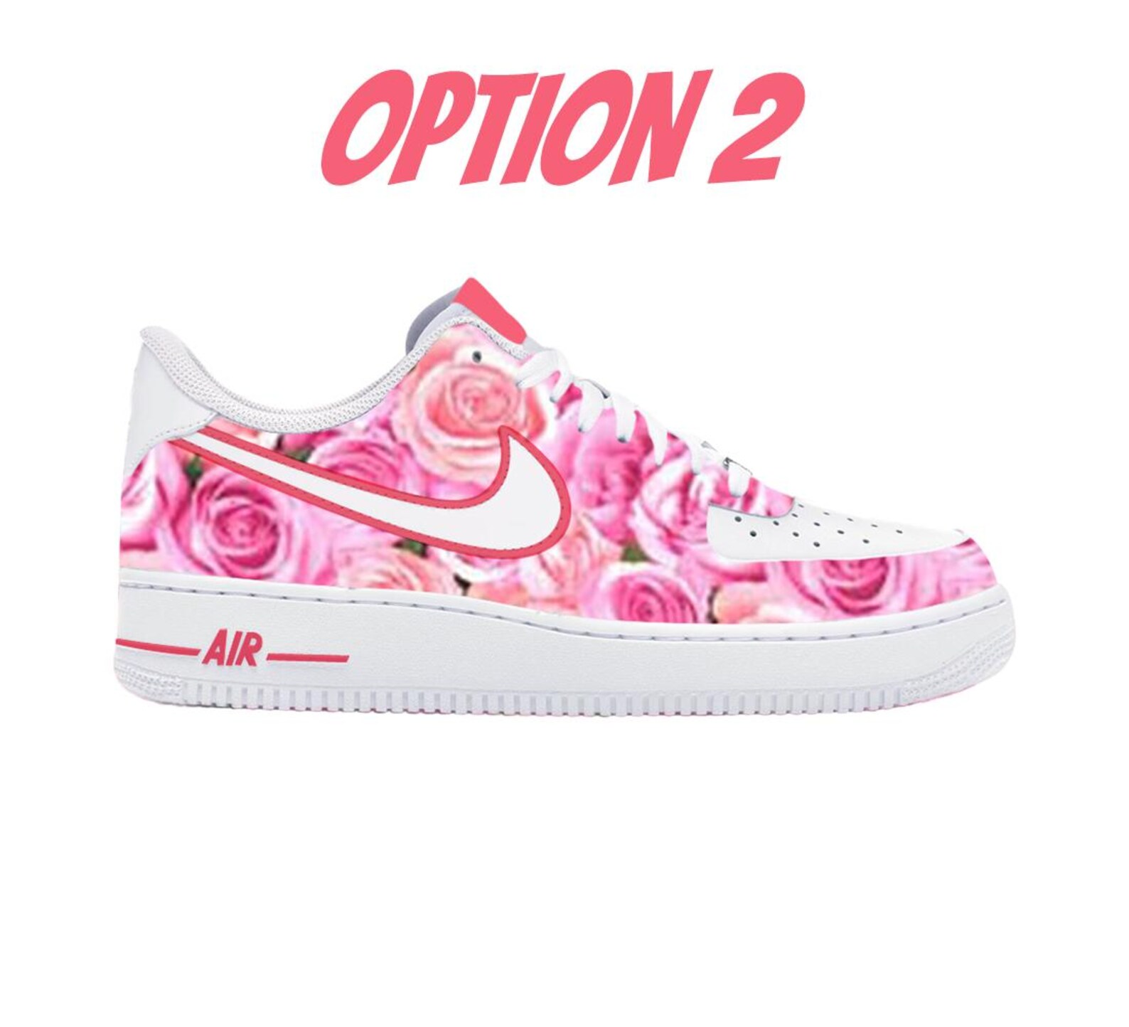 Custom Pink Roses Wrapped Nike AF1 Custom Fabric Wrapped Nike AF1 ...