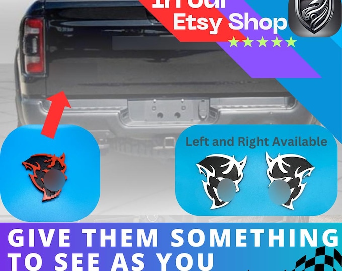 2X Demon Hound Hellhound Dog Redeye Emblem Badge for Charger Challenger ...