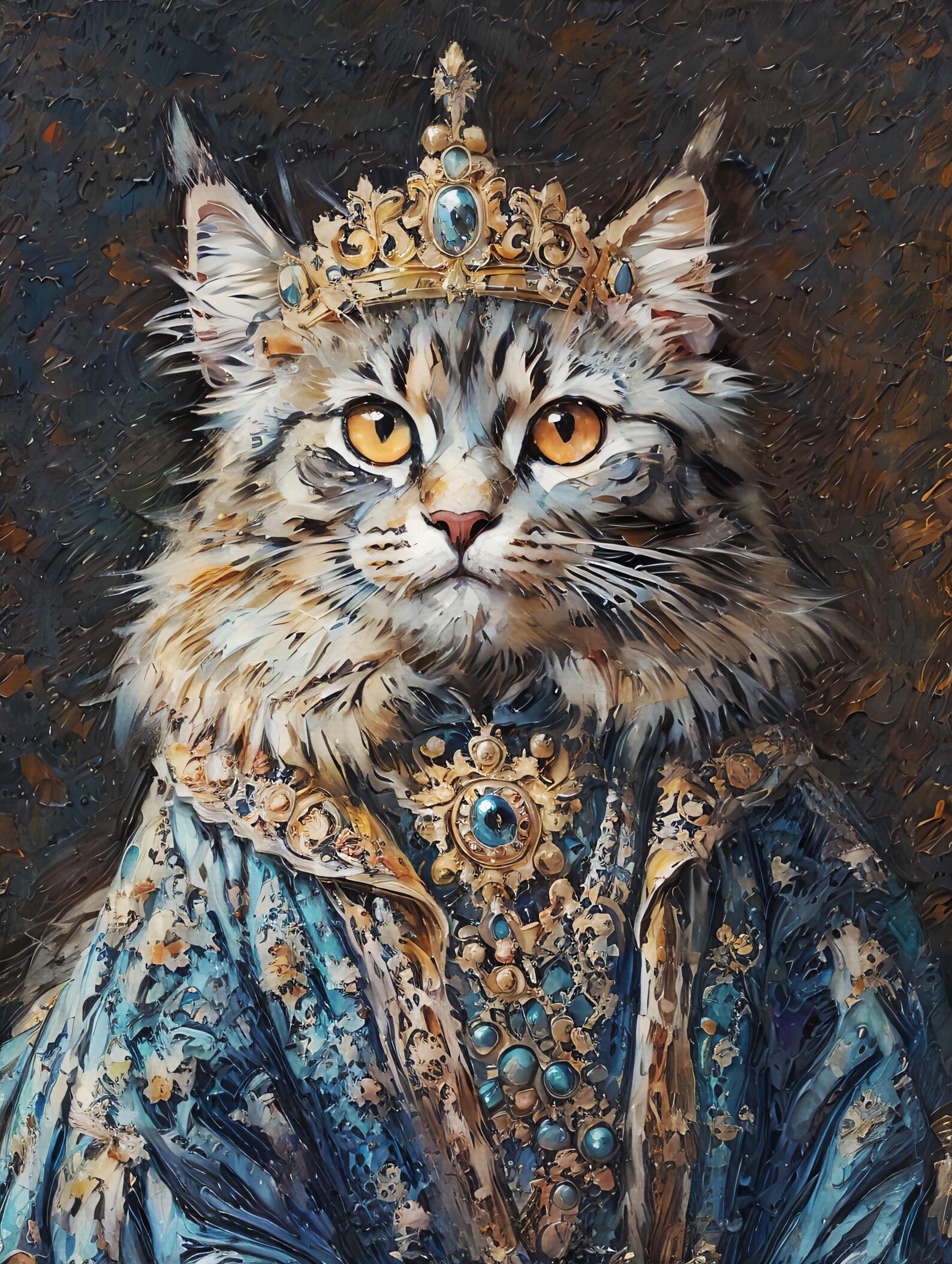 Custom Royal Cat Portrait,custom Pet Portrait Painting Canvas,custom ...