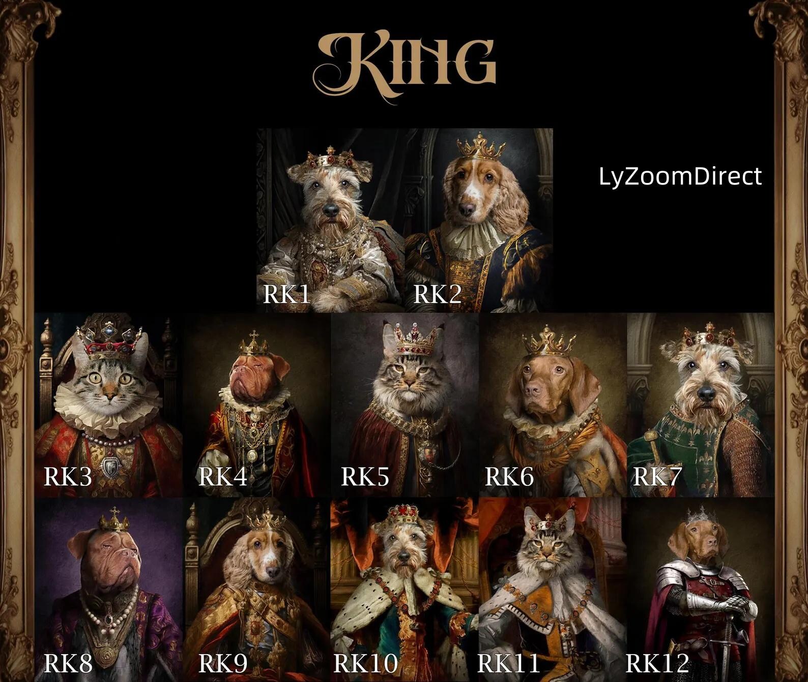 Custom Royal Pet Portrait,renaissance Dog Portrait From Photo,pet ...