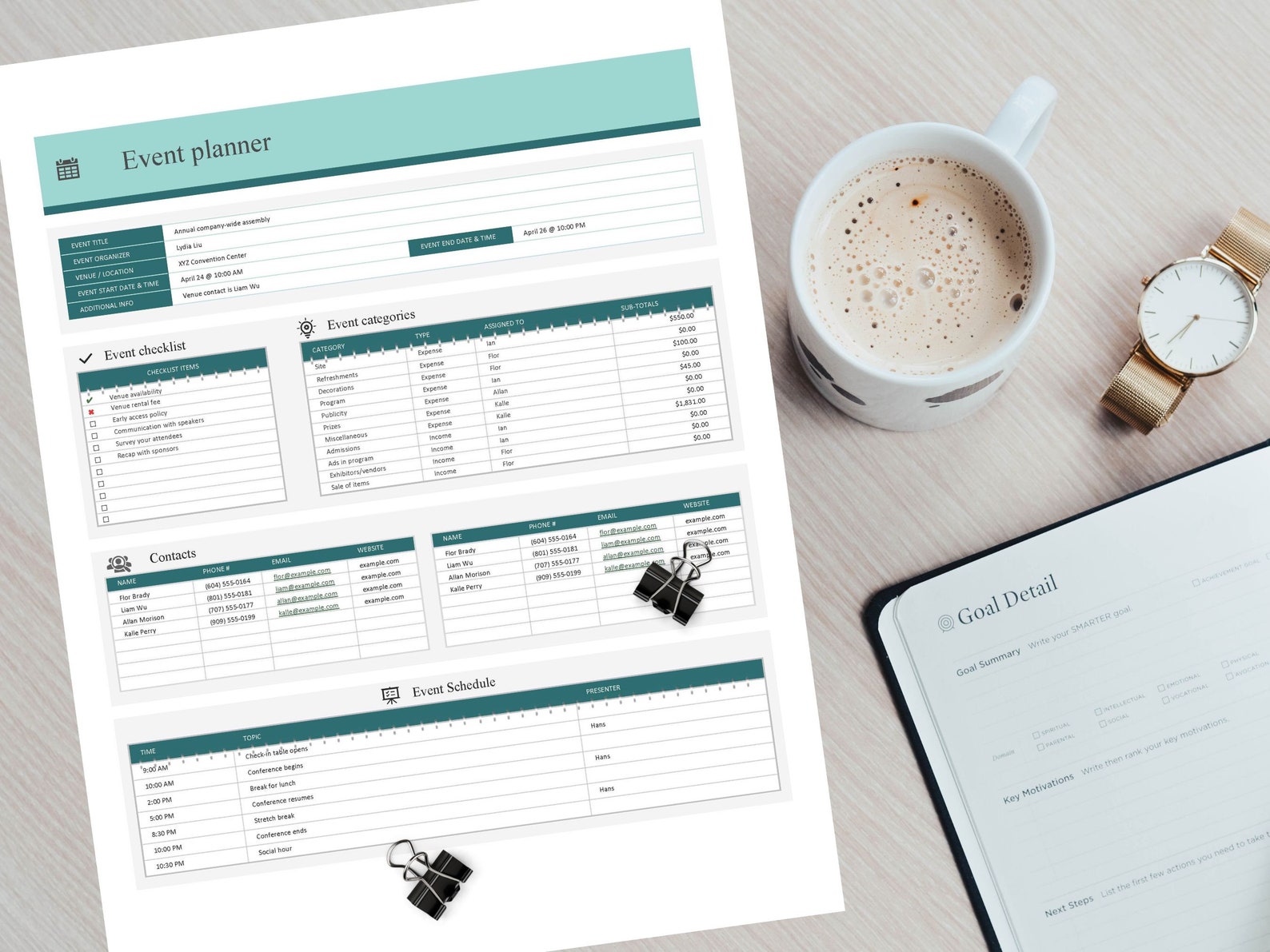 Customizable Event Planner Template | Excel & PDF | Instant Download - Etsy