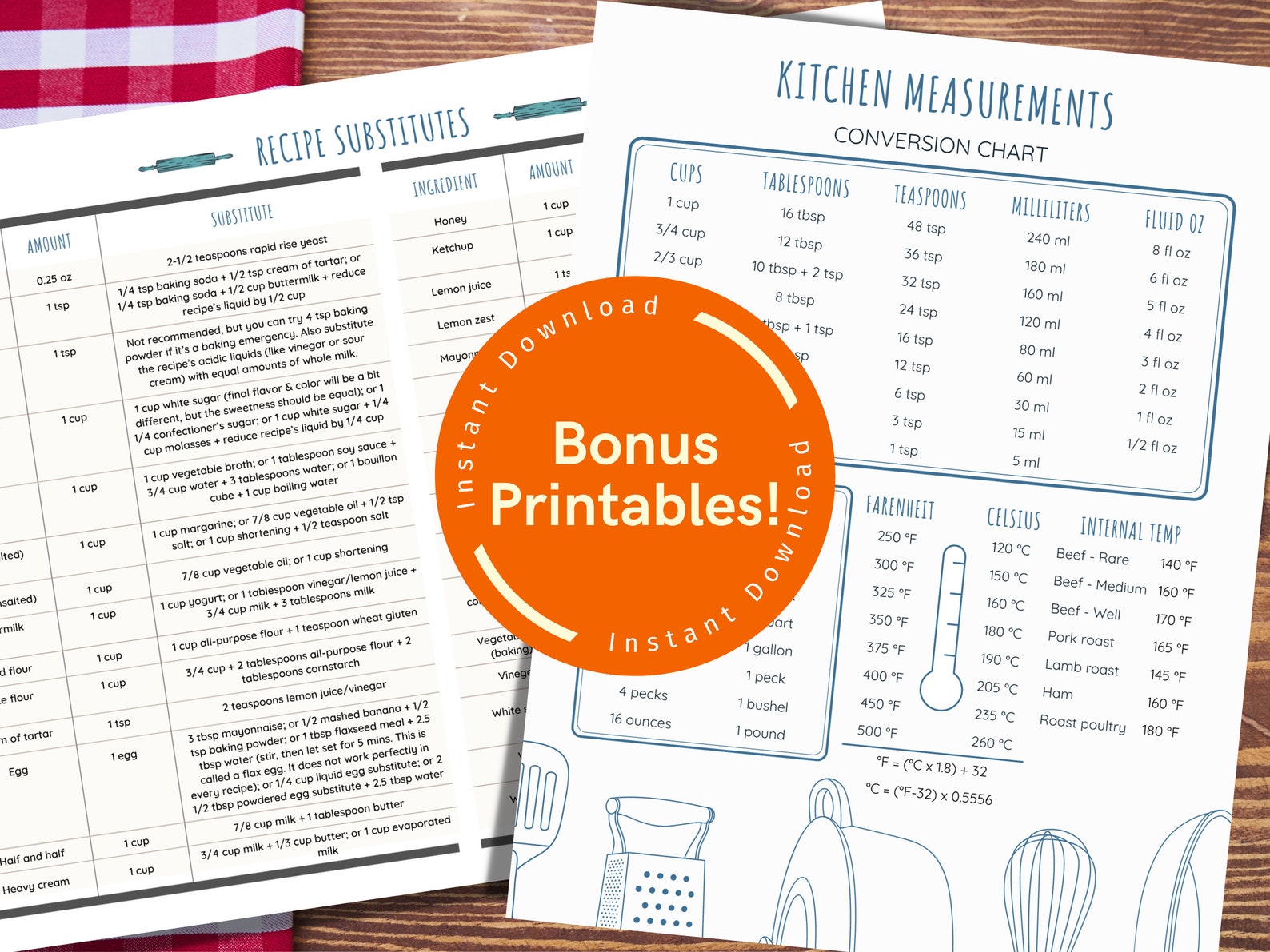 Printable Recipe Template | Ready-to-print PDF | Includes 3 Paper Sizes ...